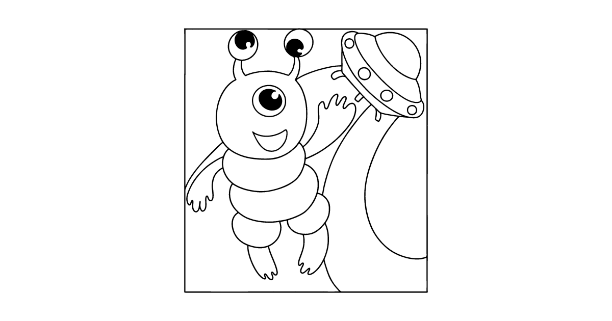 Alien in space coloring page ♥ Online and Print for Free!