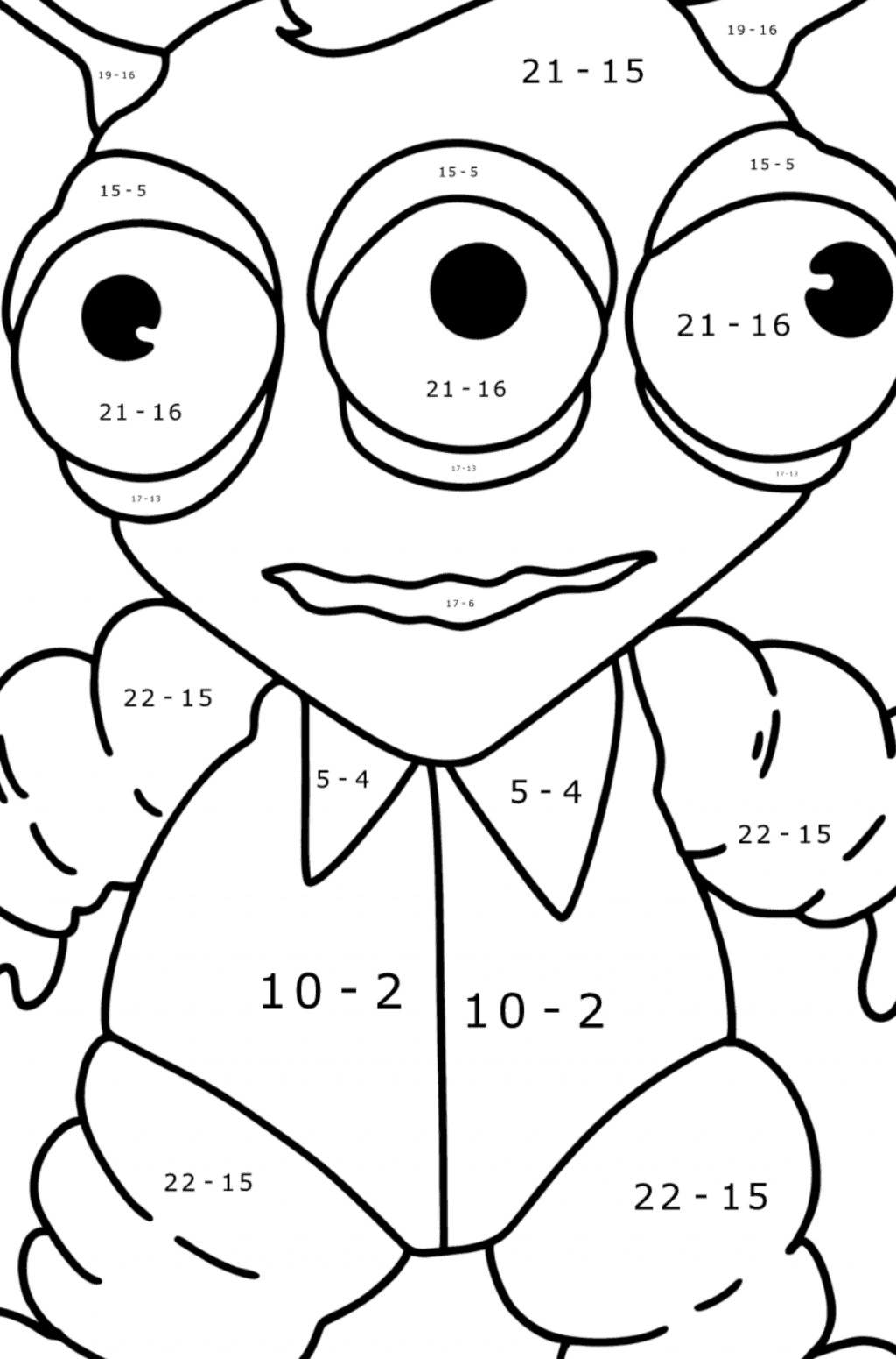 Coloriages Magiques Soustraction - En ligne ou à imprime