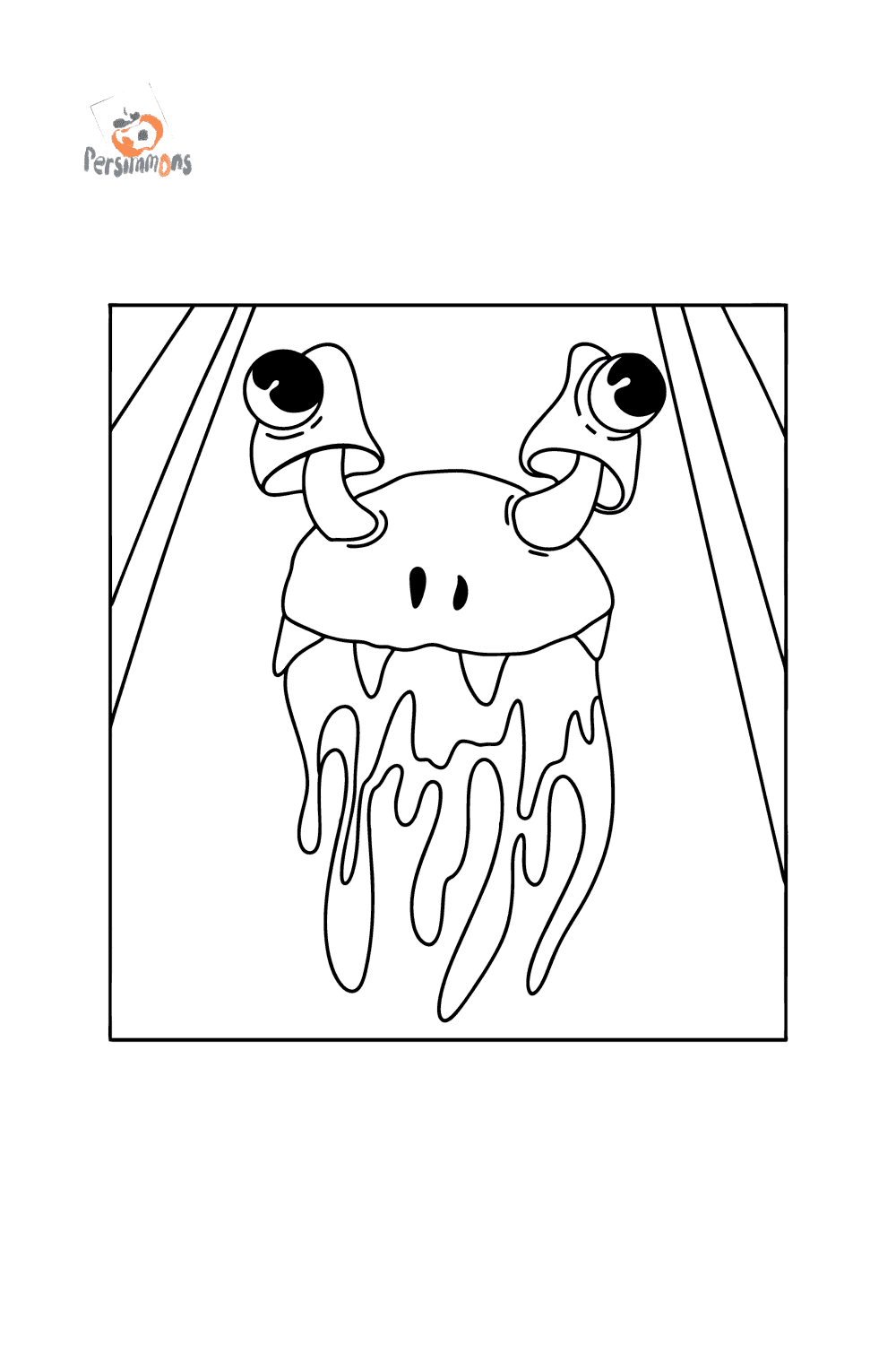 Kreslená tvář monstra omalovánka ♥ Online a Tisk zdarma!