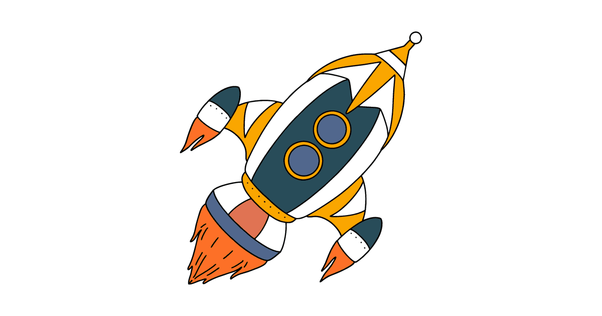 Animerad raket målarbild ♥ Måla Online och Skriv ut Gratis!