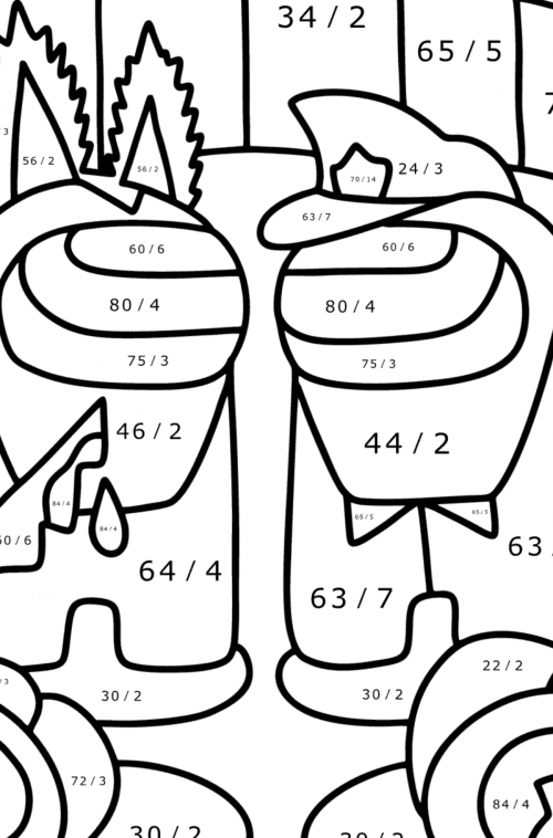 Among Us Meeting with the Sheriff coloring page ♥ Online and Print!