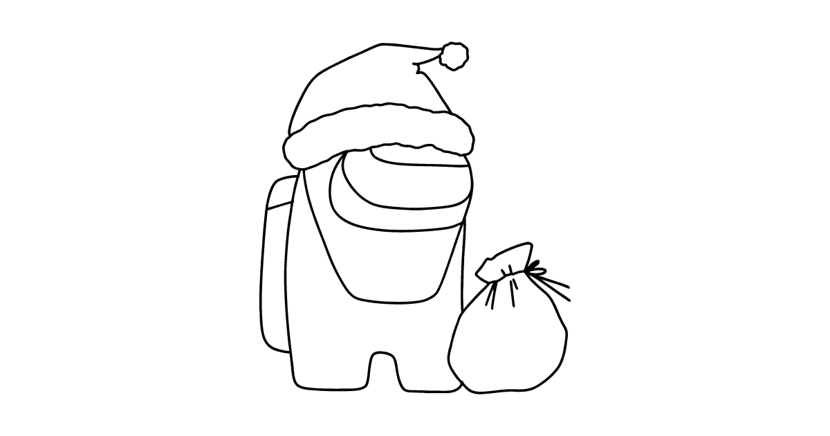 Among Us coloring page - New Year ♥ Online and Print for Free!