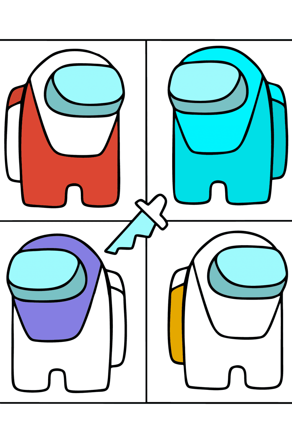 Among Us urmărire desen de colorat ♥ Online și Imprimați Gratuit!