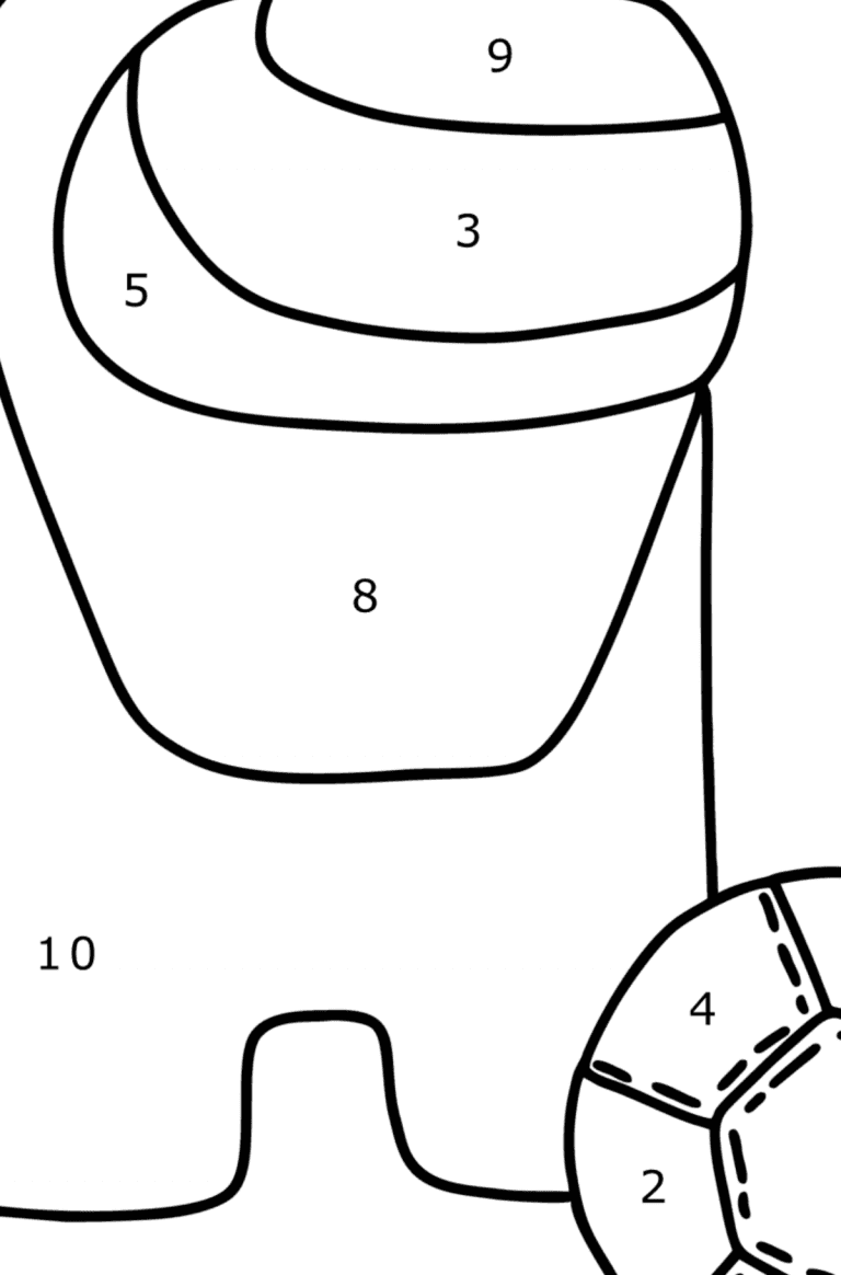 Red Among Us colouring page ♥ Online and Print for Free!