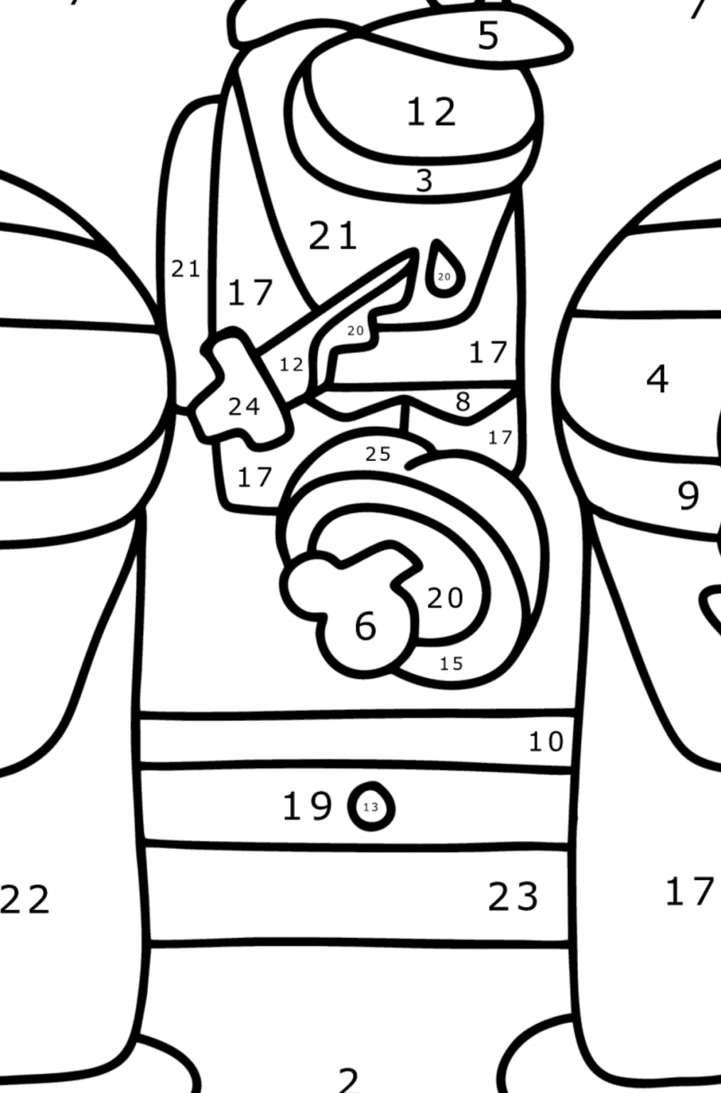 Among Us Sheriff Traitor coloring page ♥ Online and Print for Free!