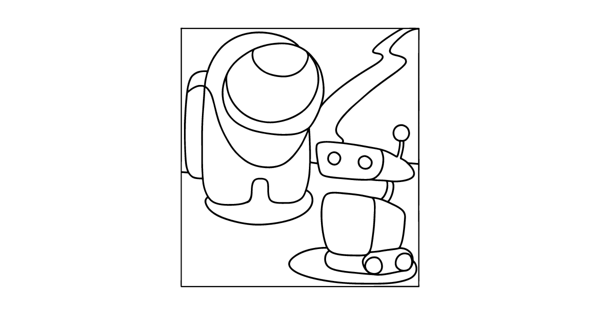 Among Us lemmikki robotti värityskuva ♥ Online ja Tulosta Ilmaiseksi!