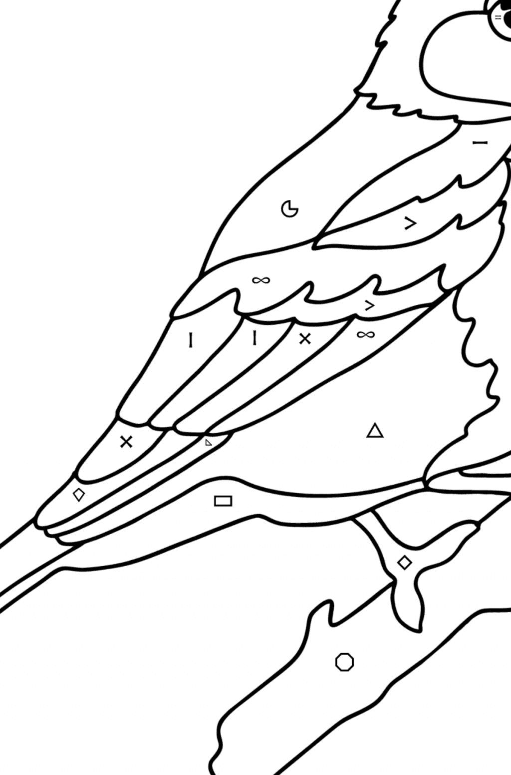 Coloriage Oiseau rouge-gorge ♥ En ligne ou imprimer gratuit