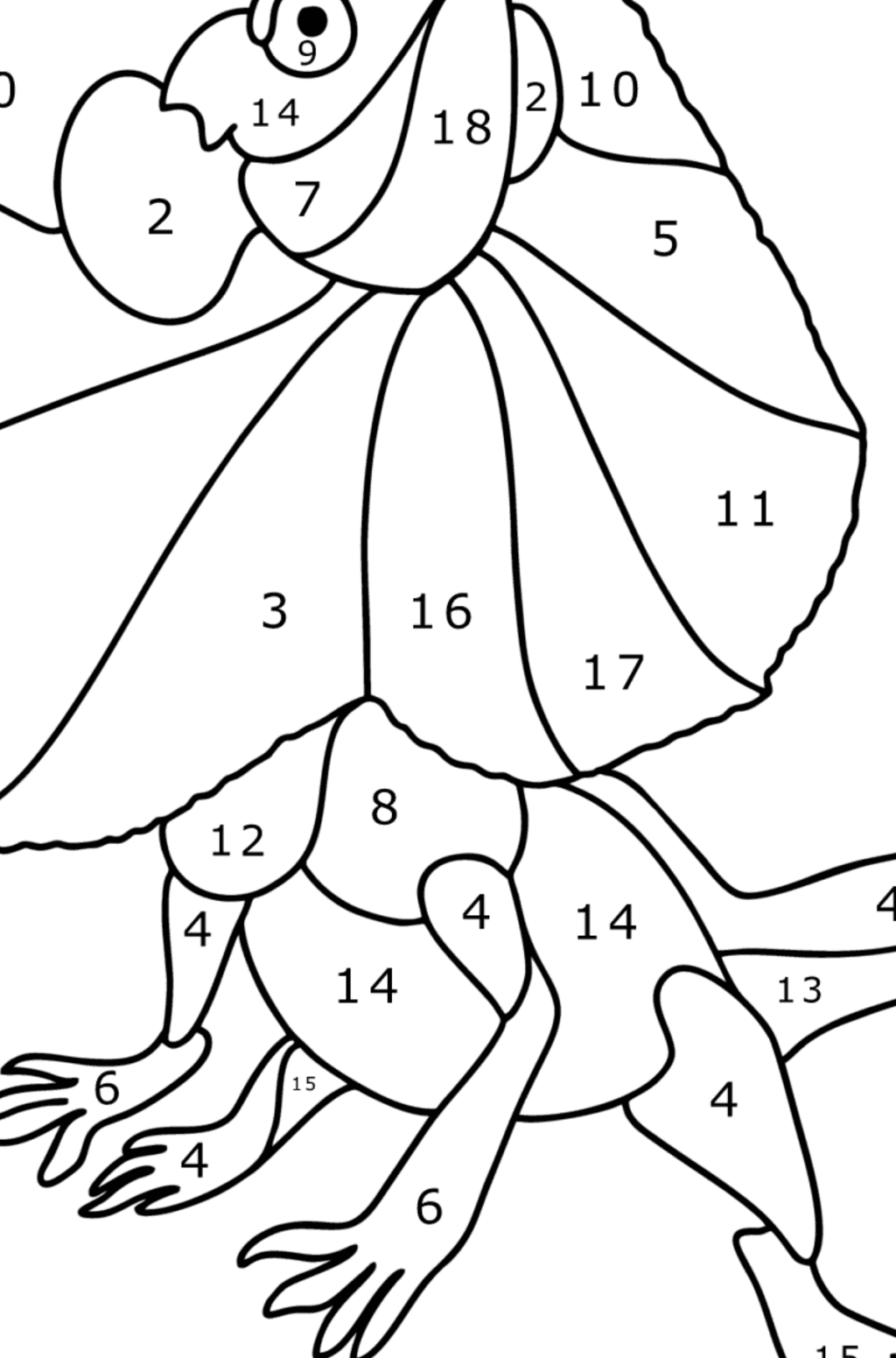 Målarbild Frilled ödla ♥ Måla Online och Skriv ut Gratis!