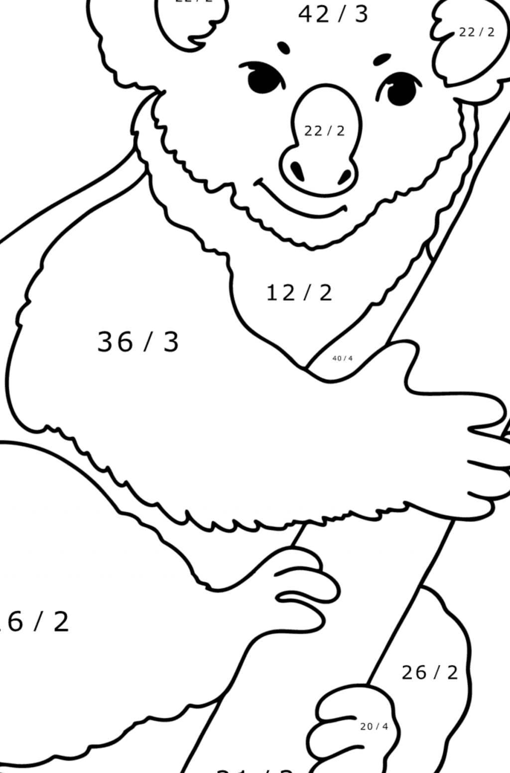 Koala Australia сoloring page ♥ Online and Print for Free!