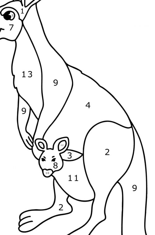Red kangaroo сoloring page ♥ Online and Print for Free!