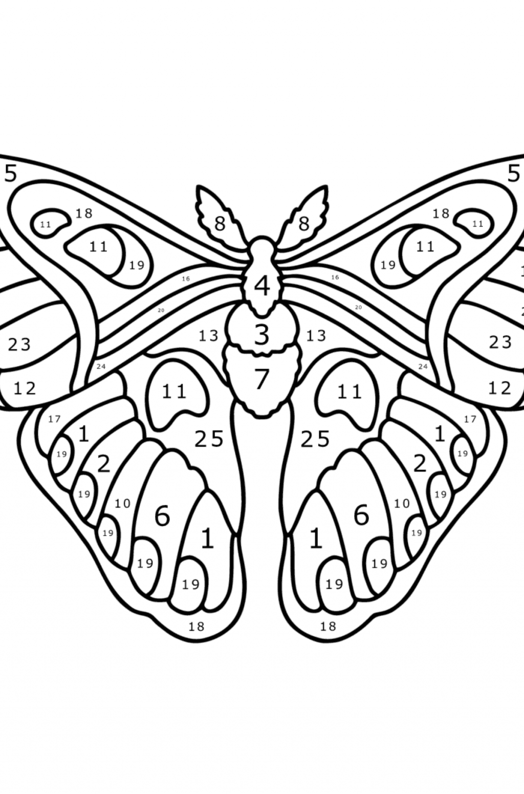 Satin Butterfly сoloring page ♥ Online and Print for Free!