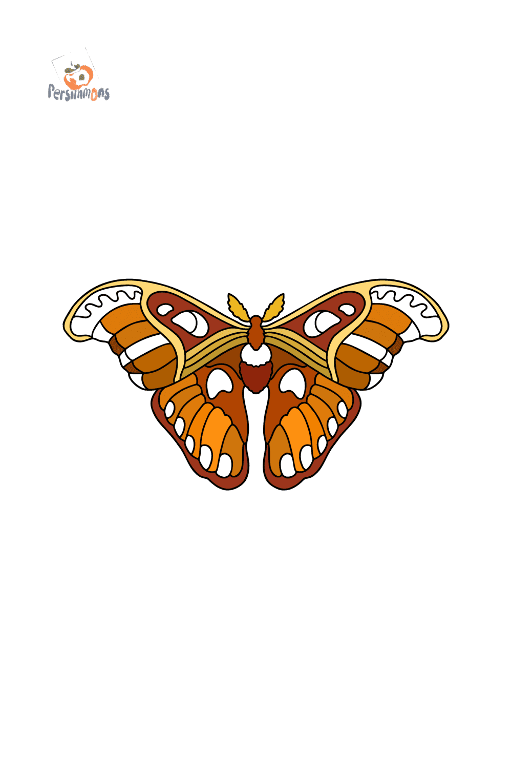 Satin-Schmetterling ausmalbild ♥ Drucken und Online Kostenlos!