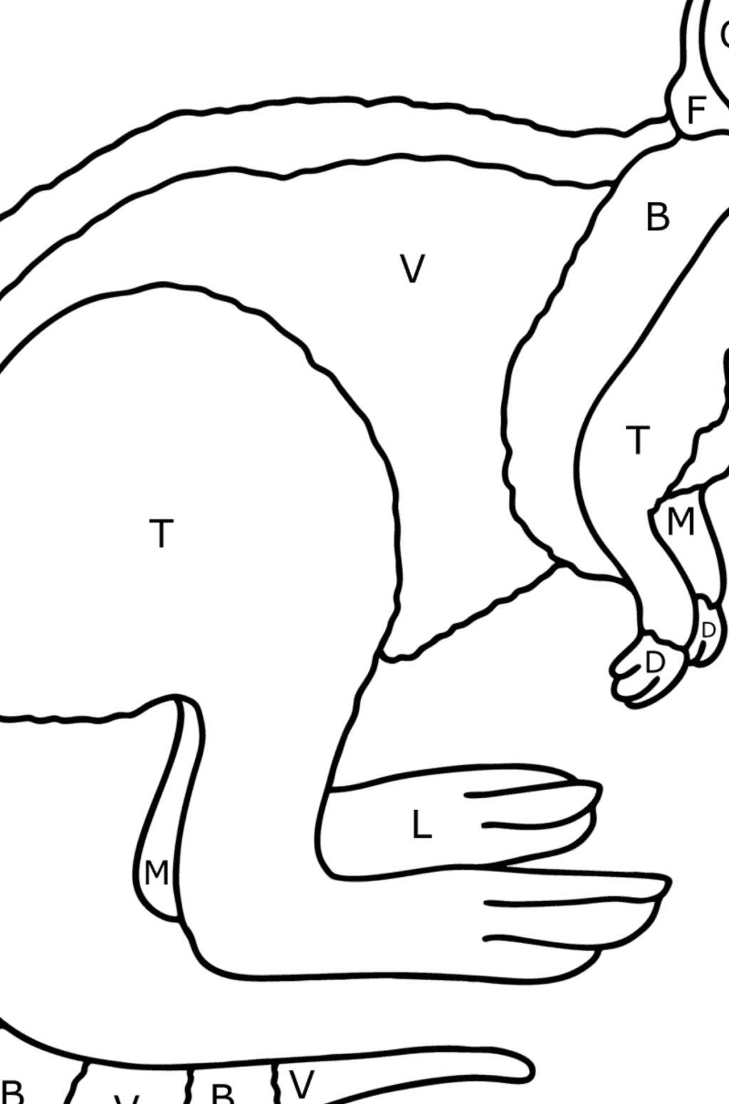 Wallaby kangaroo сoloring page ♥ Online and Print for Free!