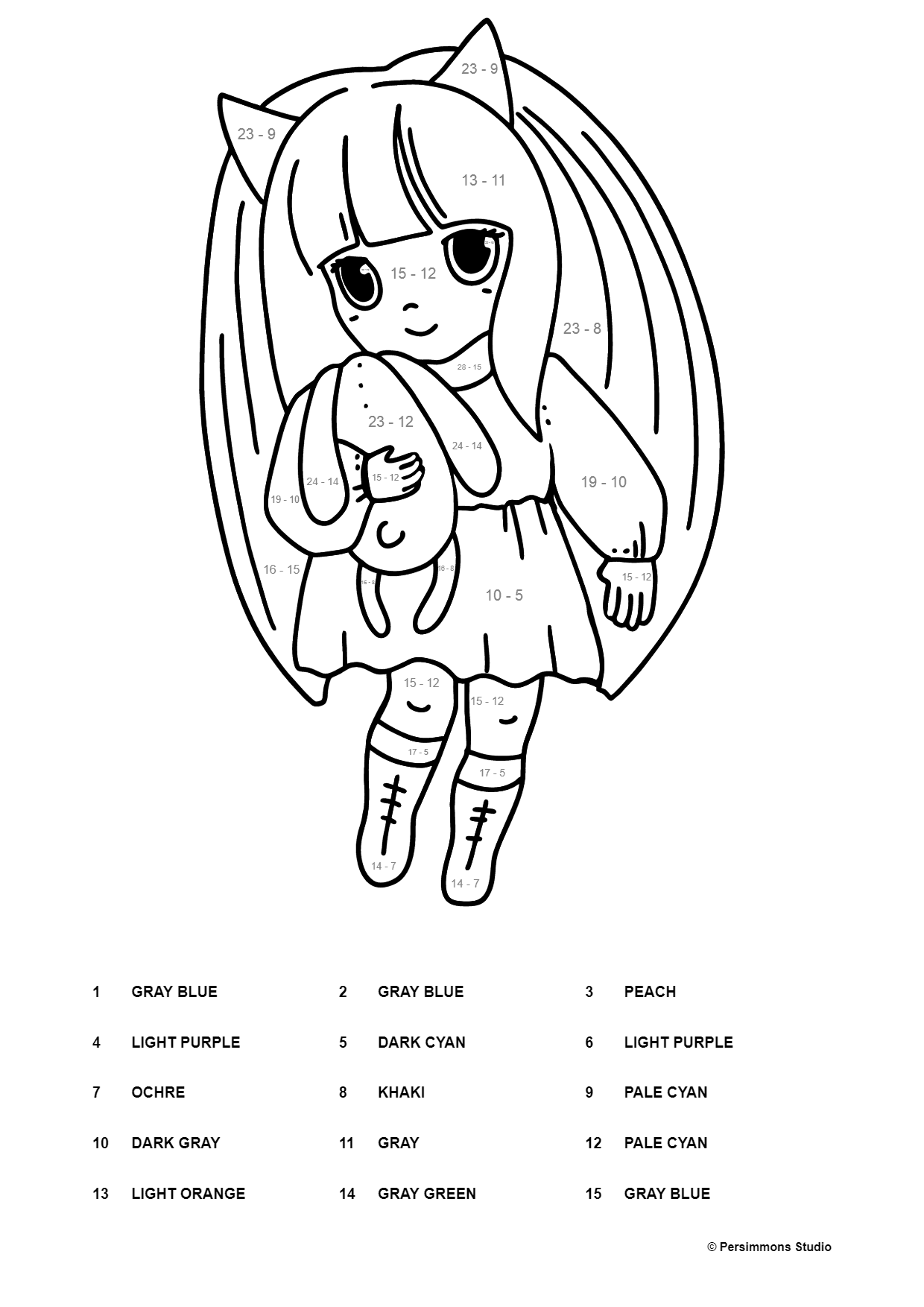 Anime Little Girl Coloring Pages ♥ Online and Print for Free!