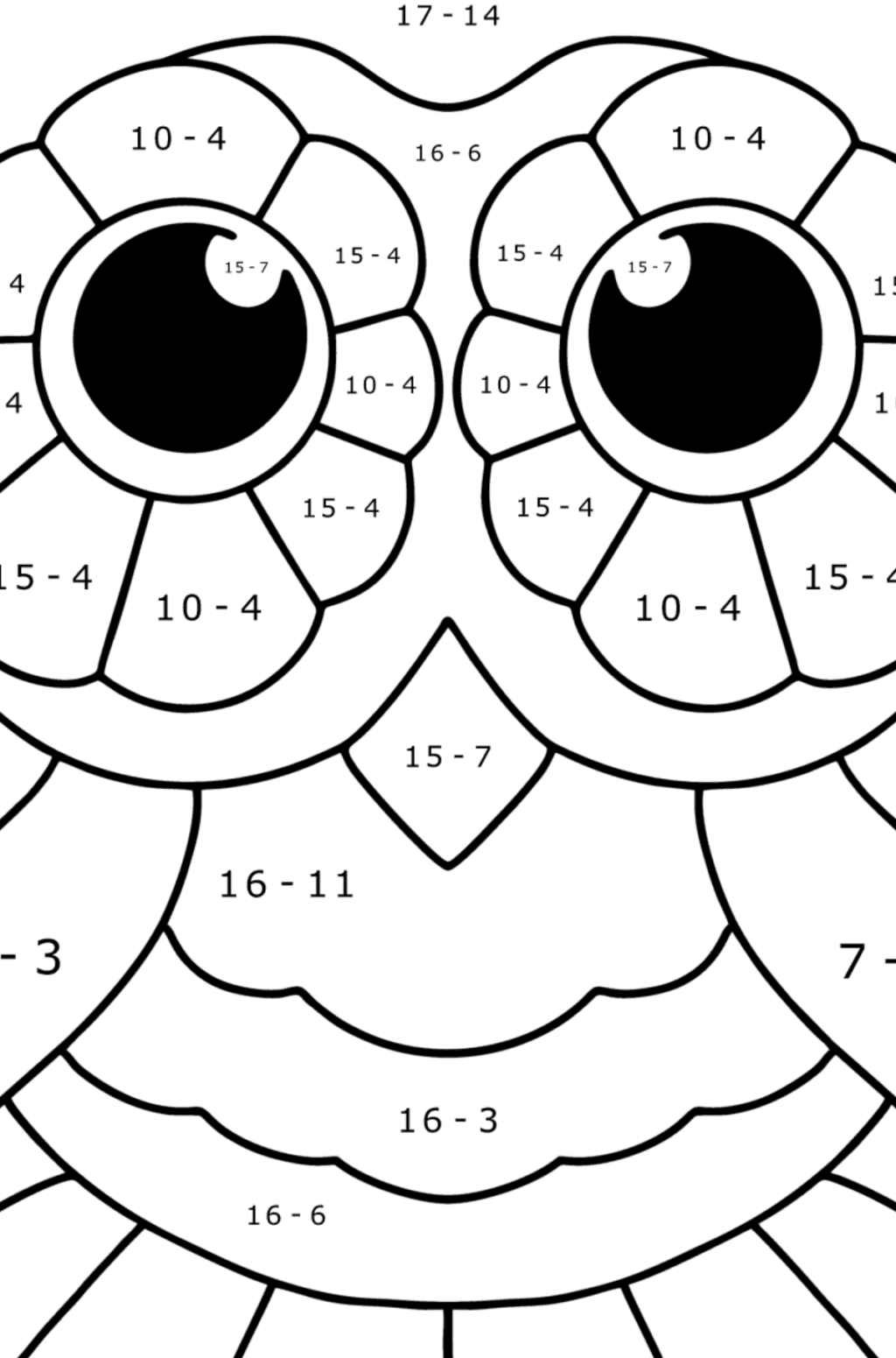 Easy stress relief coloring page - Owl ♥ Online and Print for Free!