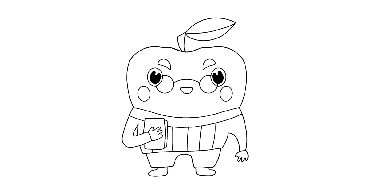 Apple intelligent сoloring page ♥ Online and Print for Free!