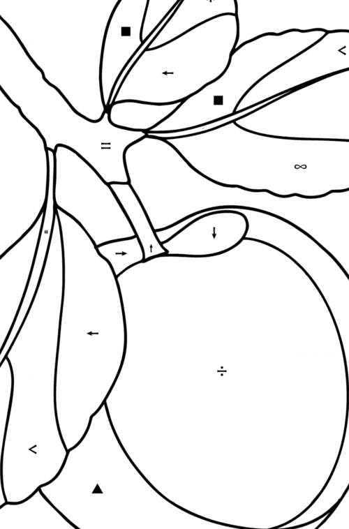 Red Apple сoloring page ♥ Online and Print for Free!