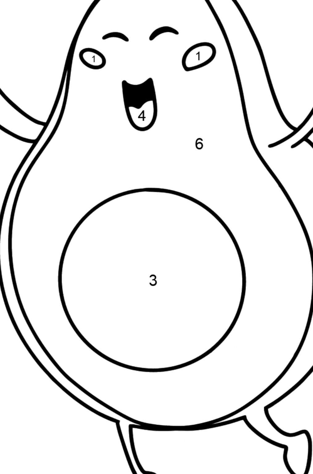 Kolorowanka Słodkie awokado | Coloring-for-Kids.com