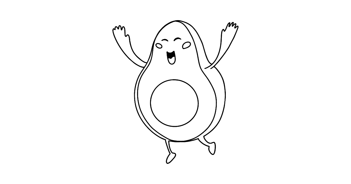 Avocado Hug coloring page ♥ Online or Printable for Free!