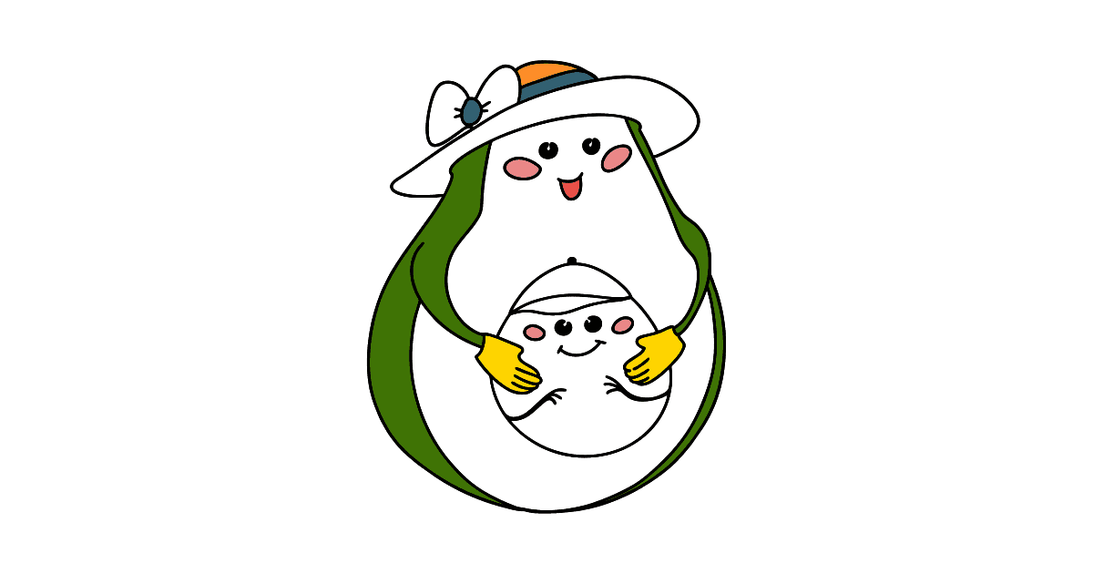 Kolorowanka Awokado z oczami | Coloring-for-Kids.com