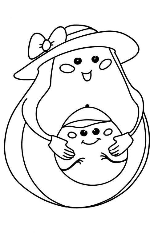 Alpukat mewarnai gambar - Unduh, cetak, online untuk anak-anak!