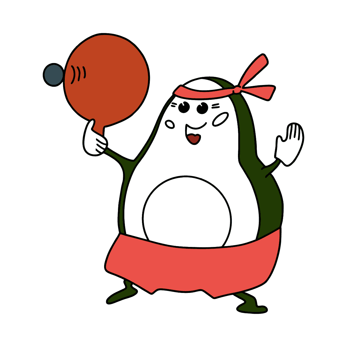 Avocado Play Ping Pong colouring page ♥ Online for Free!