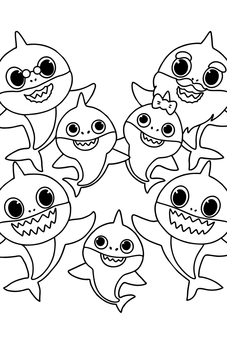 Baby shark coloring pages - Download, Print, and Color Online!