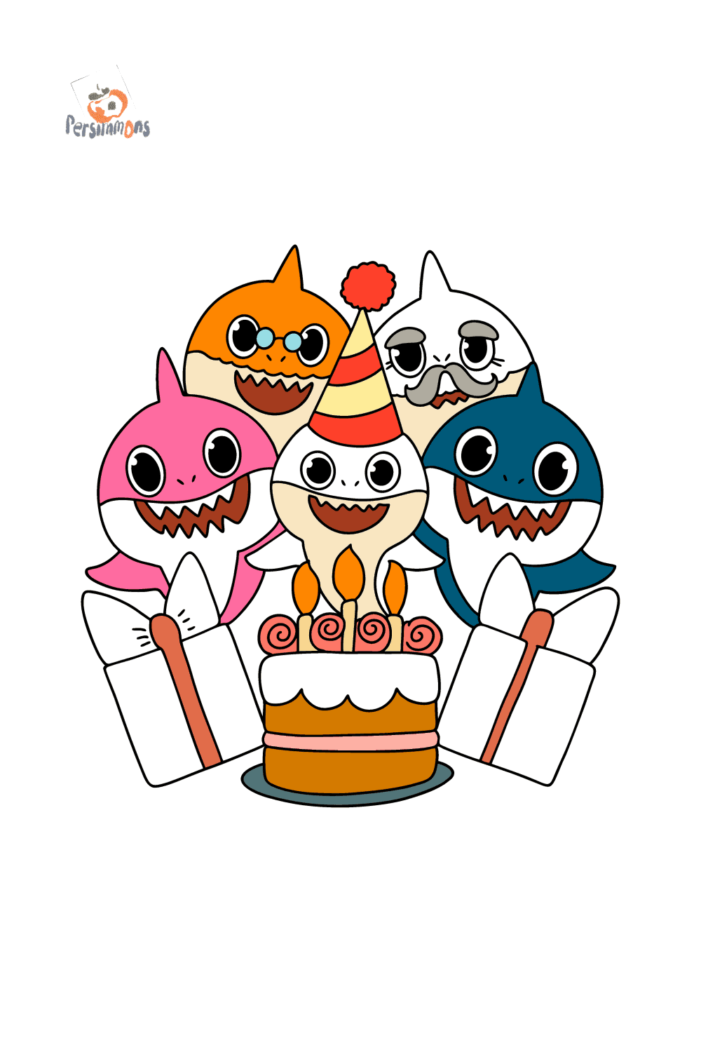 Baby shark Birthday coloring page ♥ Online and Print for Free!