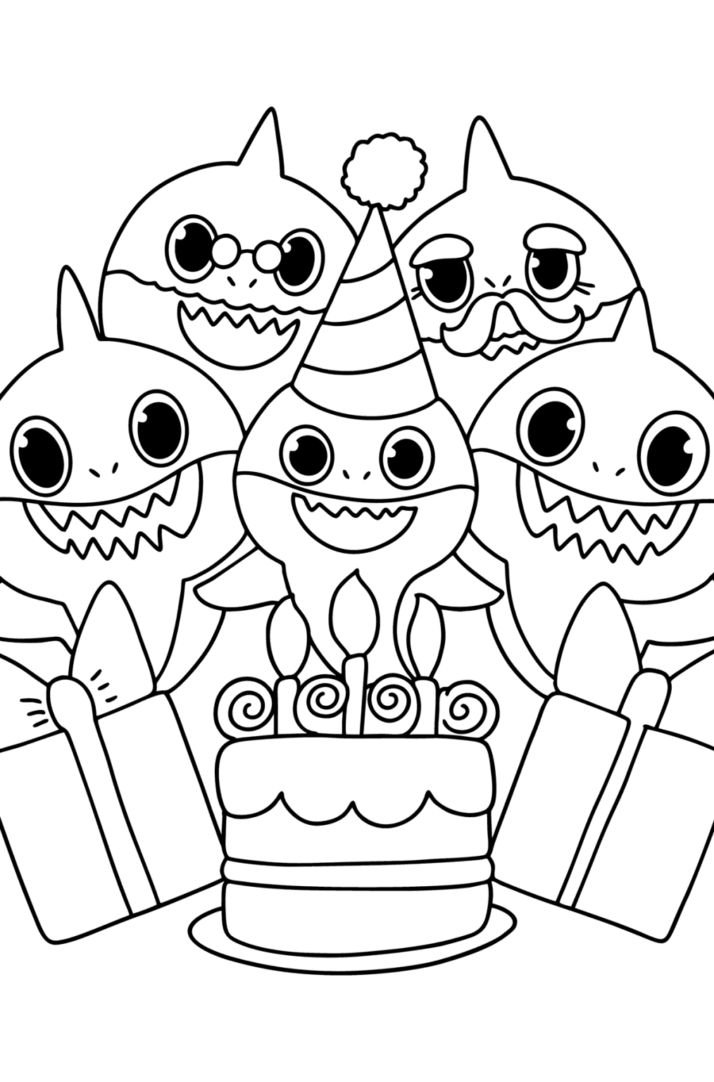 Baby shark coloring pages - Download, Print, and Color Online!