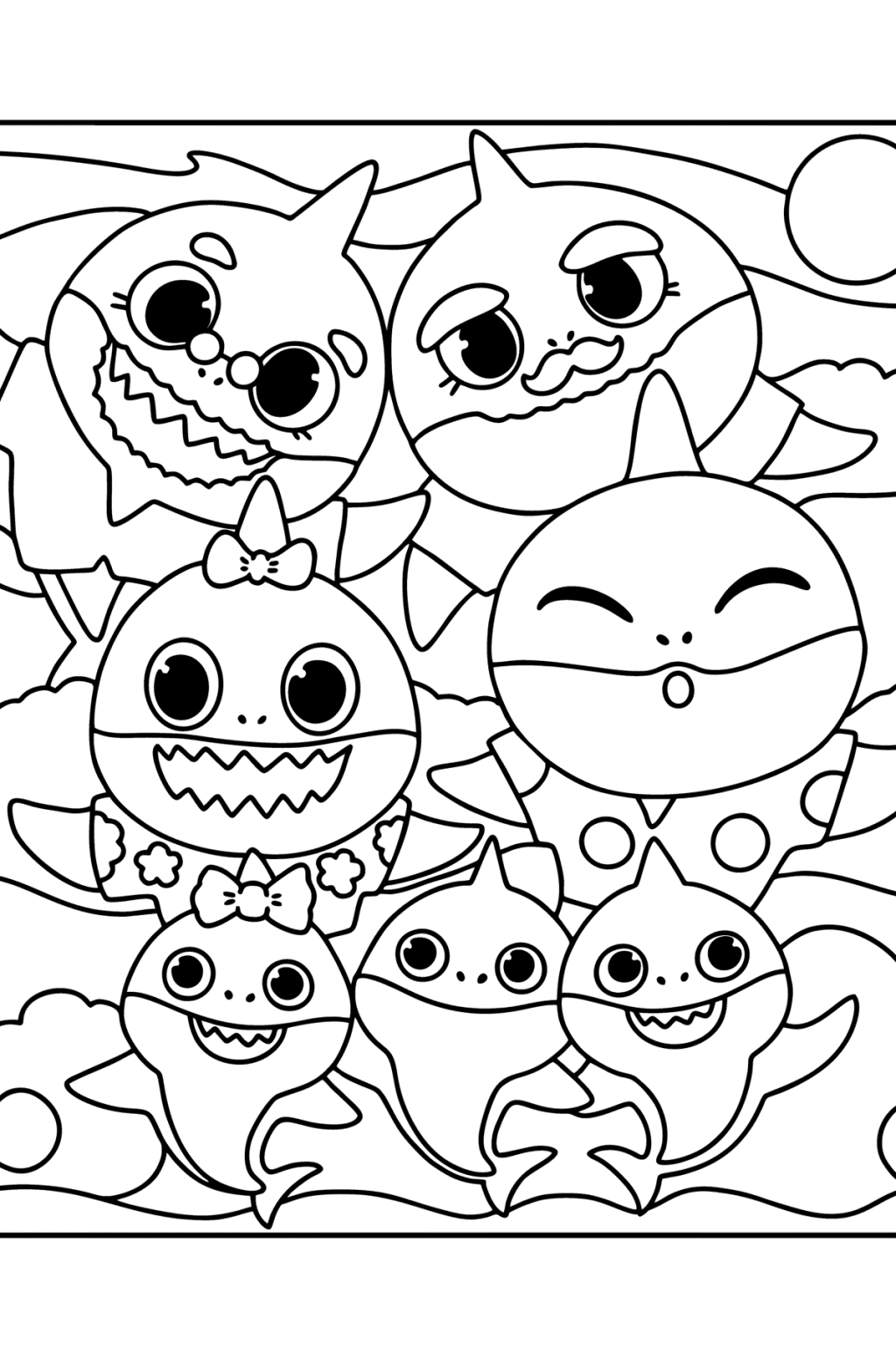 Baby shark coloring pages - Download, Print, and Color Online!