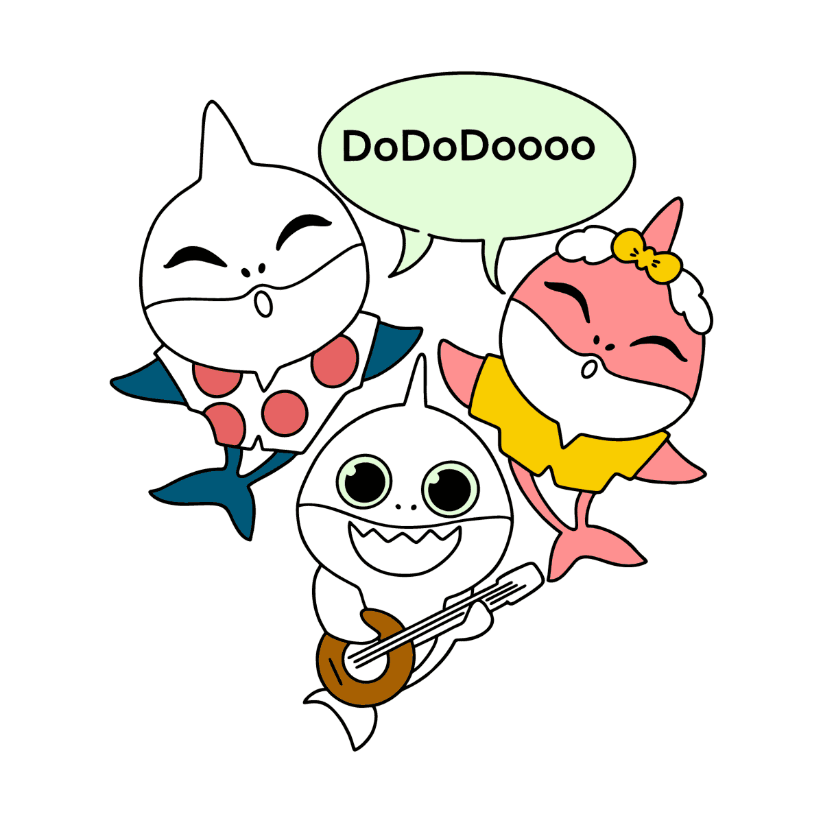 Baby shark Doo doo doo coloring page ♥ Online and Print for Free!