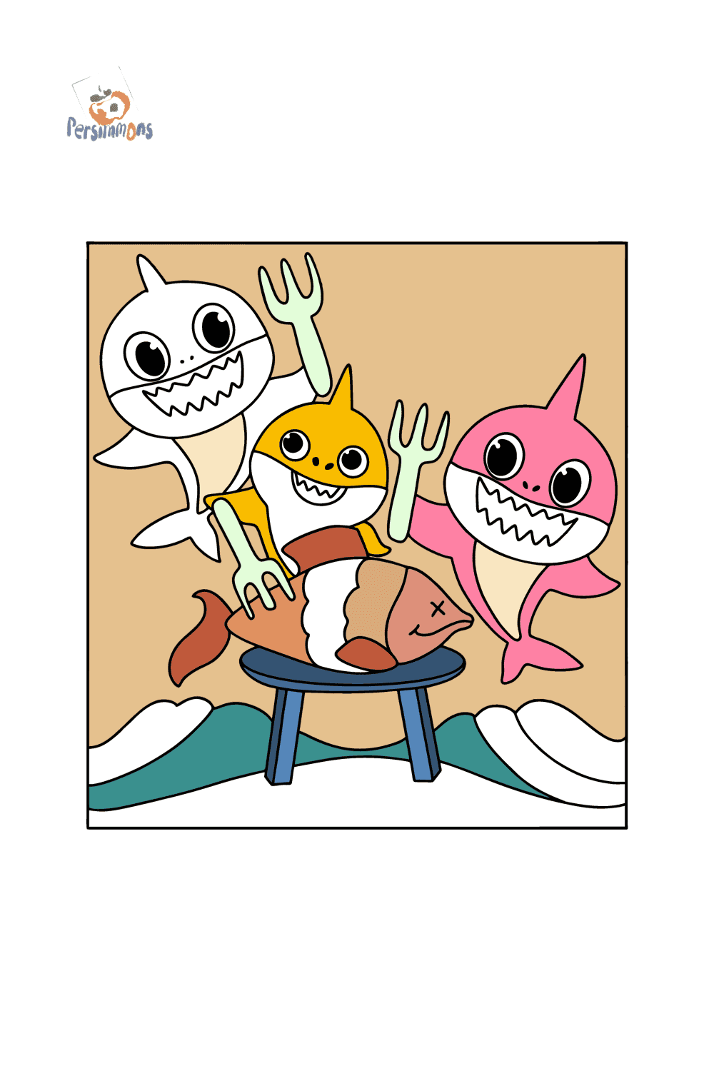 Baby shark Family coloring page ♥ Online and Print for Free!