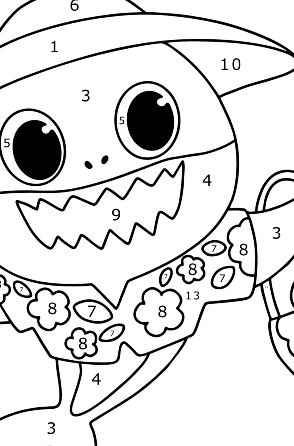 Baby shark Mommy coloring page ♥ Online and Print for Free!