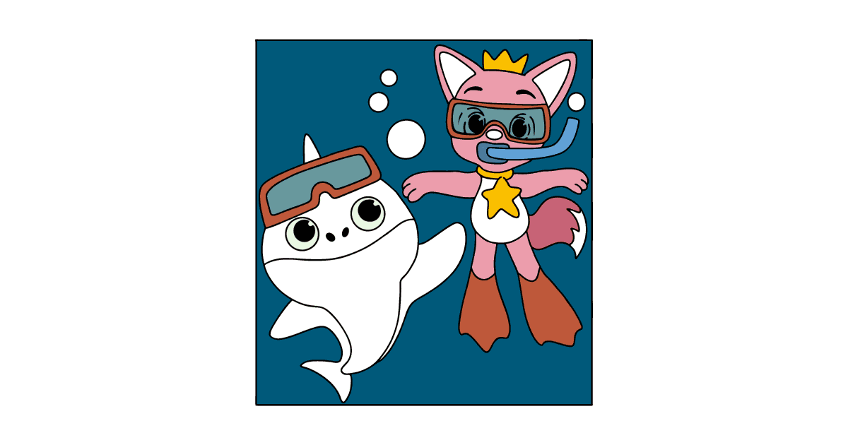 Schattige pinkfong Baby haai kleurplaat - Online en uitprinten!