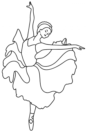 Balet desene de colorat ♥ Descărcați, imprimați, online!