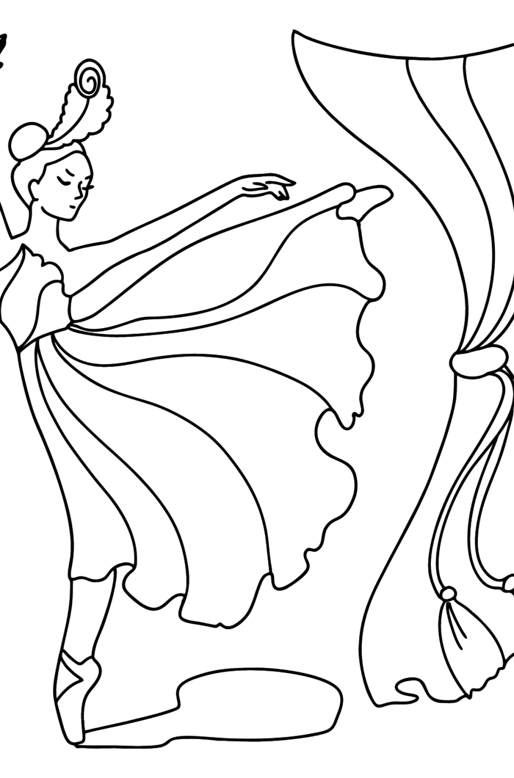 Balet desene de colorat ♥ Descărcați, imprimați, online!