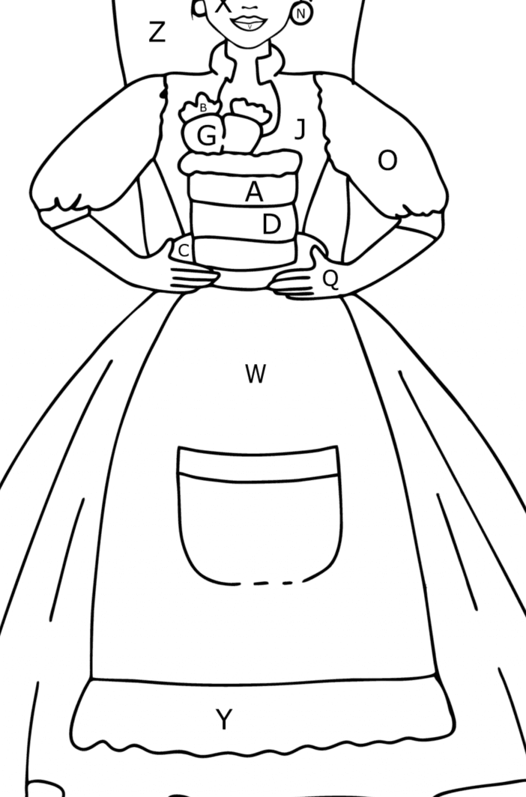 Sød Barbie tegning til farvning ♥ Online og Print gratis!