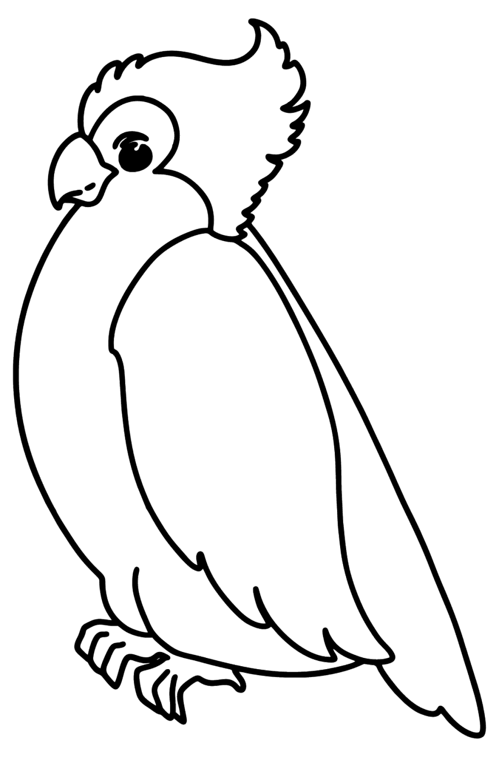 Simple coloring page with a Cockatoo ♥ Online or Printable for Free!