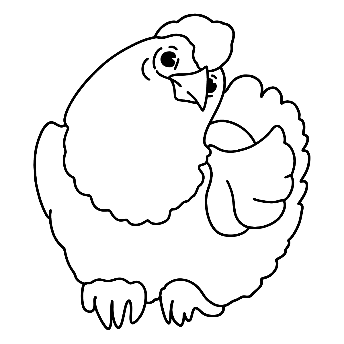 Simple coloring page with a Chicken ♥ Online or Printable for Free!