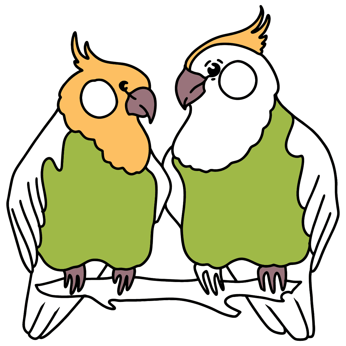 Dibujo de Loros Agapornis para colorear ♥ Imprime y en Línea
