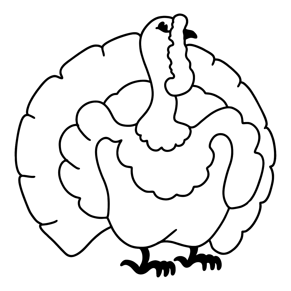 Roztomilý krocan omalovánka ♥ Online a Tisk zdarma!