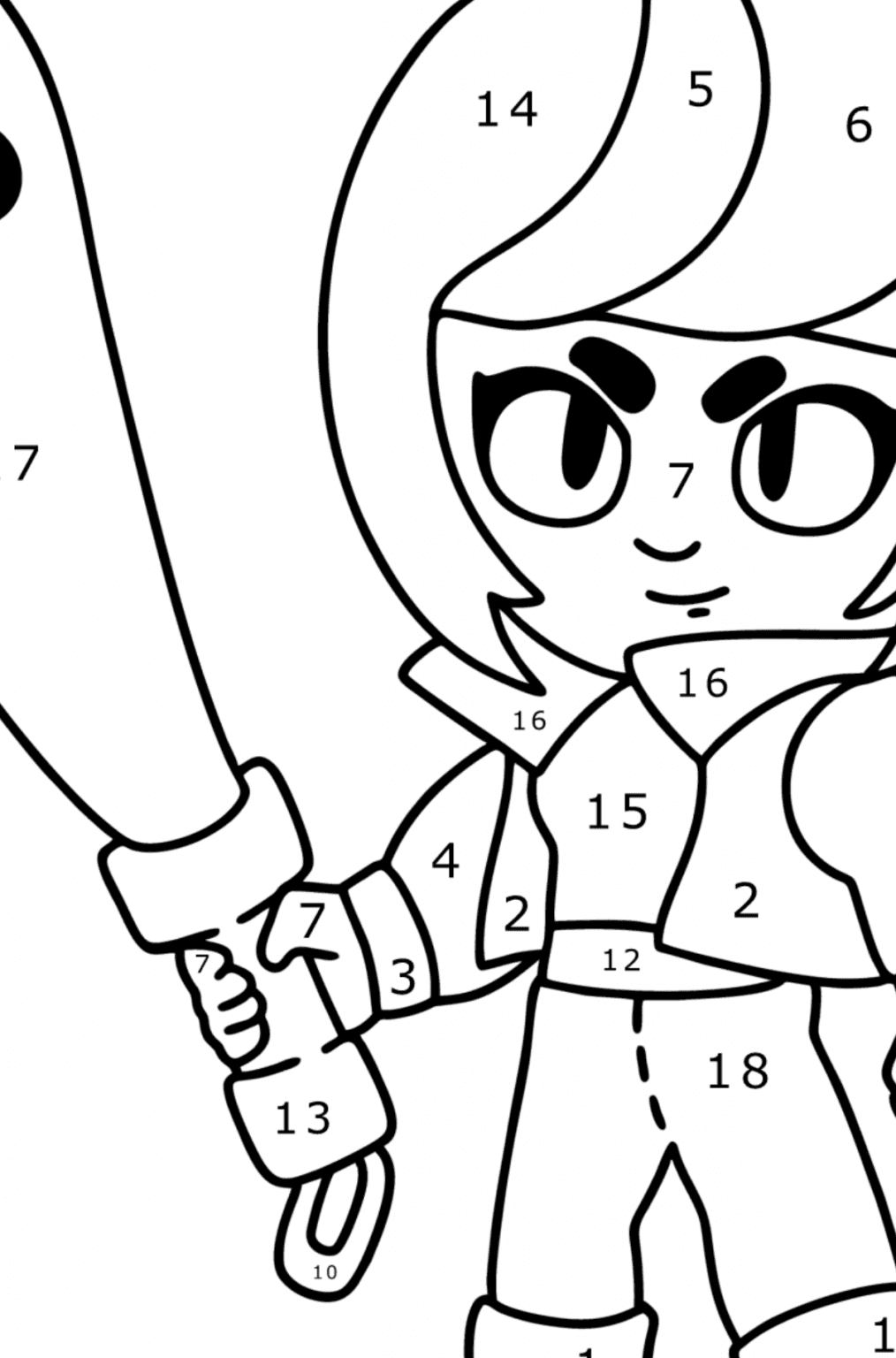 Brawl Stars Bibi coloring page ♥ Online and Print for Free!