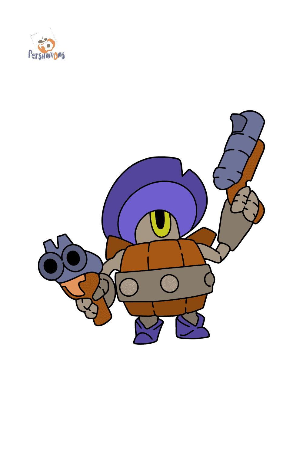 Brawl Stars Darryl colouring page ♥ Online and Print for Free!