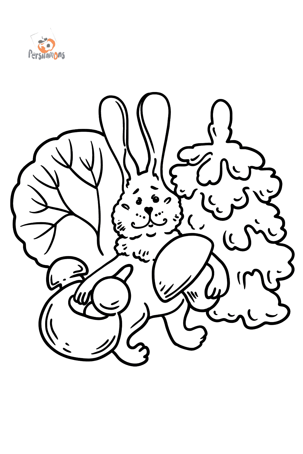 Bunny in the Forest coloring page ♥ Print and Online Free!