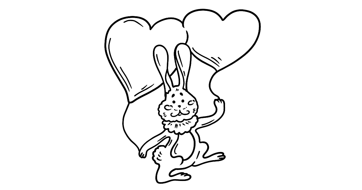 Bunny with Heart coloring page ♥ Print and Online Free!