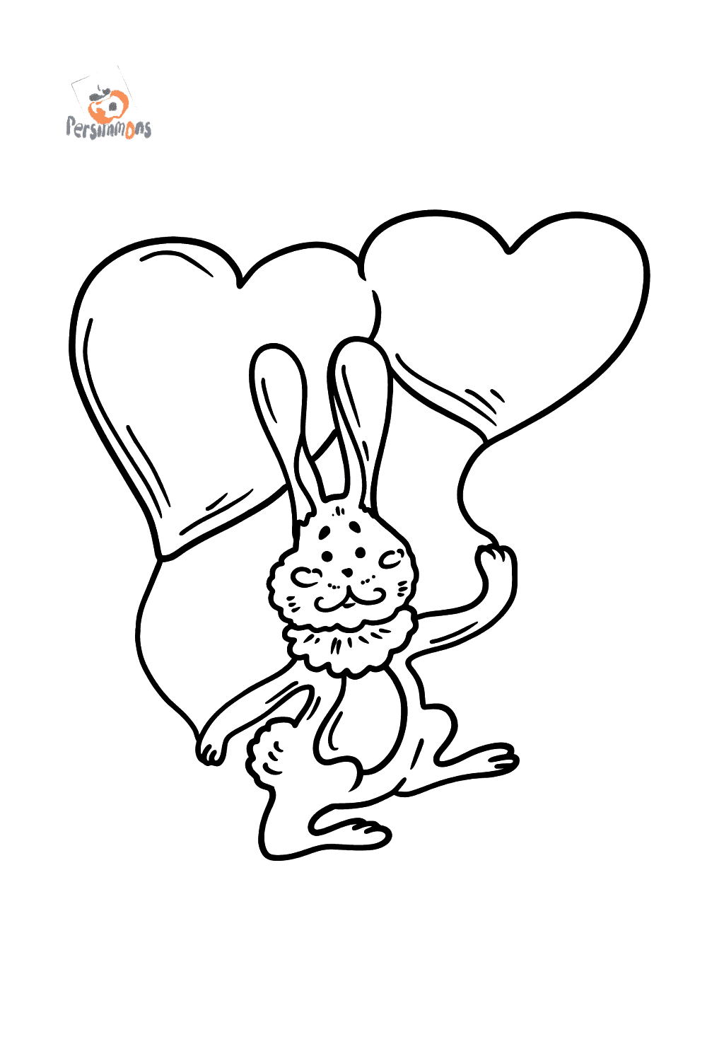 Bunny with Heart coloring page ♥ Print and Online Free!