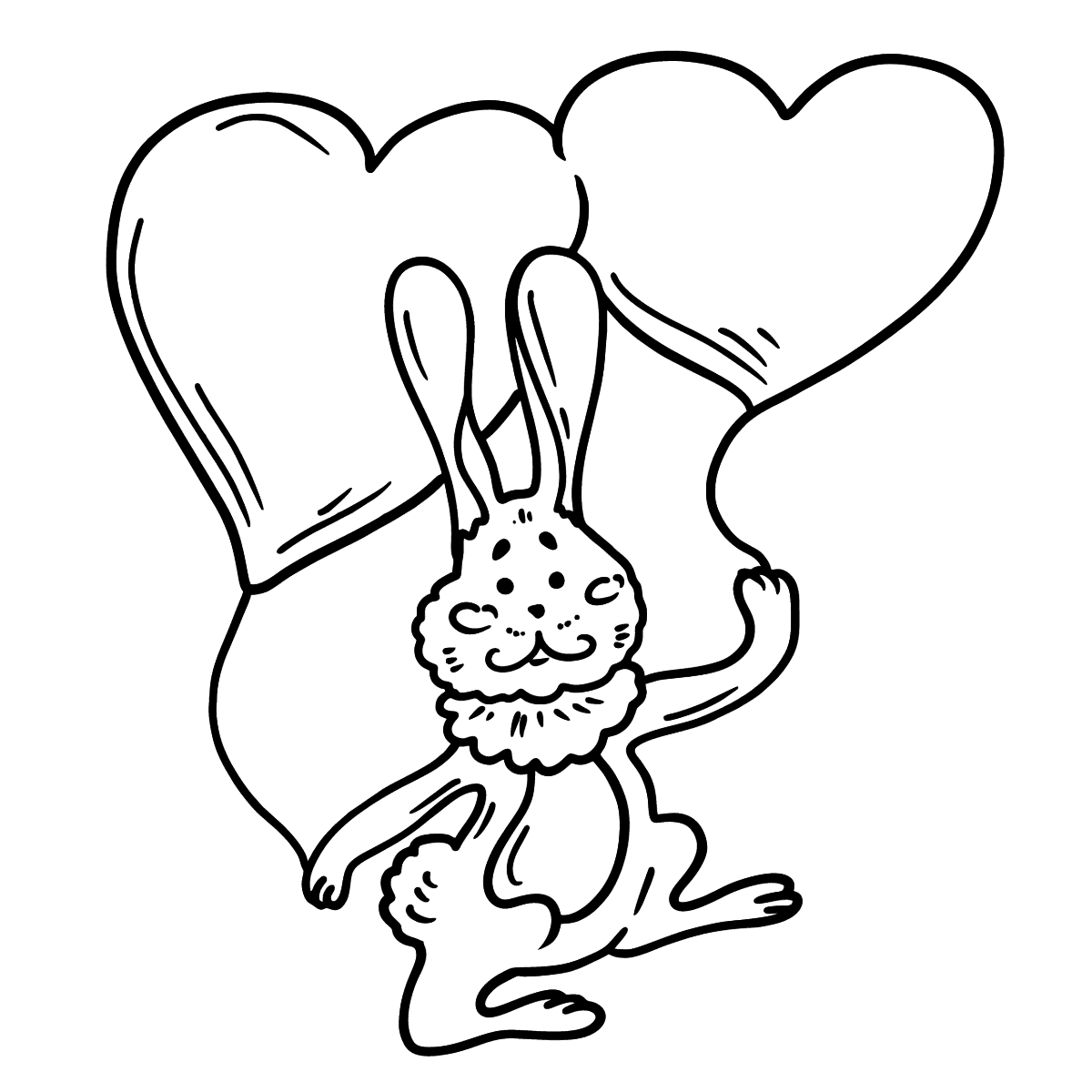 Bunny with Heart coloring page ♥ Print and Online Free!
