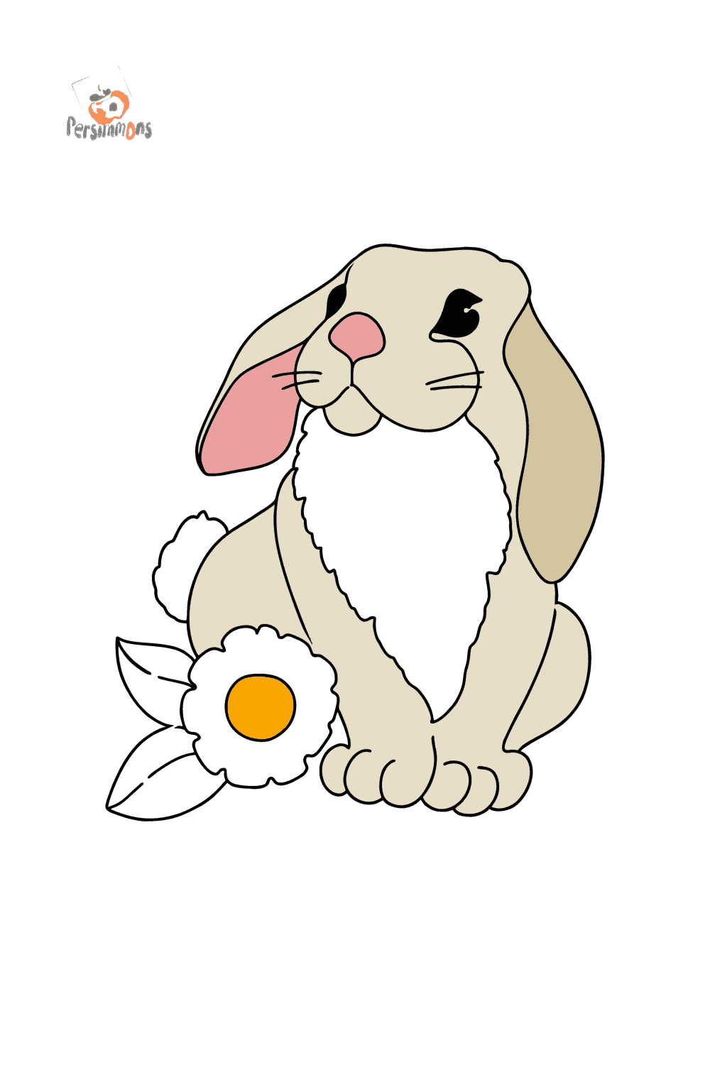 Målarbild söt kanin ♥ Måla Online och Skriv ut Gratis!