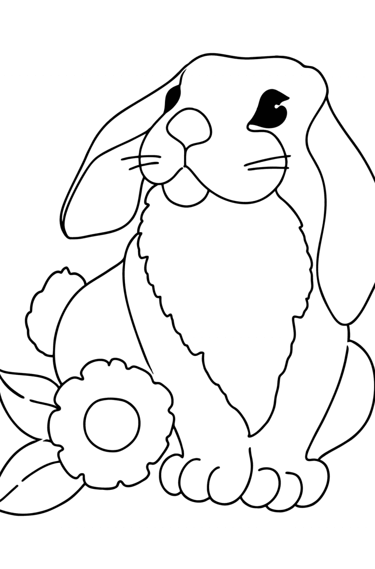Cute Bunny coloring page ♥ Online and Print for Free!