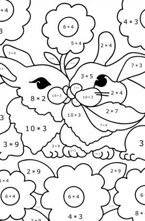 Cute Rabbits Coloring page ♥ Online and Print for Free!